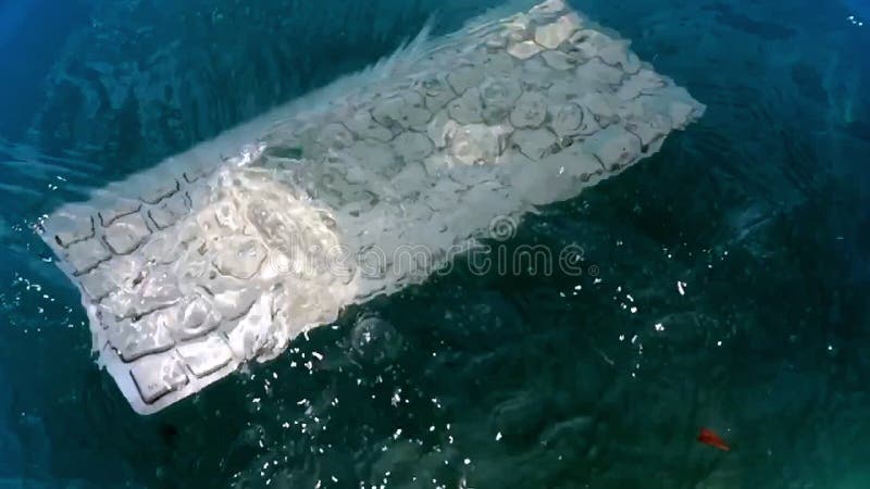 White Wireless Computer Keyboard Falling into the Water Spraying Stock ...