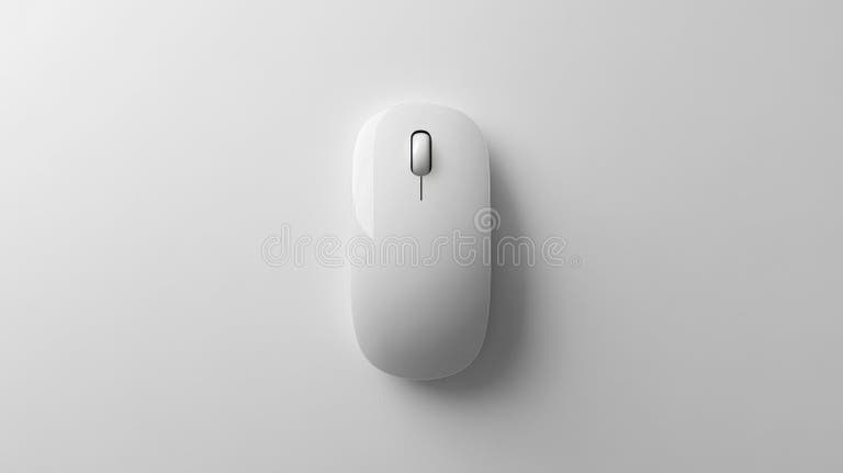 White Wireless Computer Mouse on White Background Stock Illustration ...