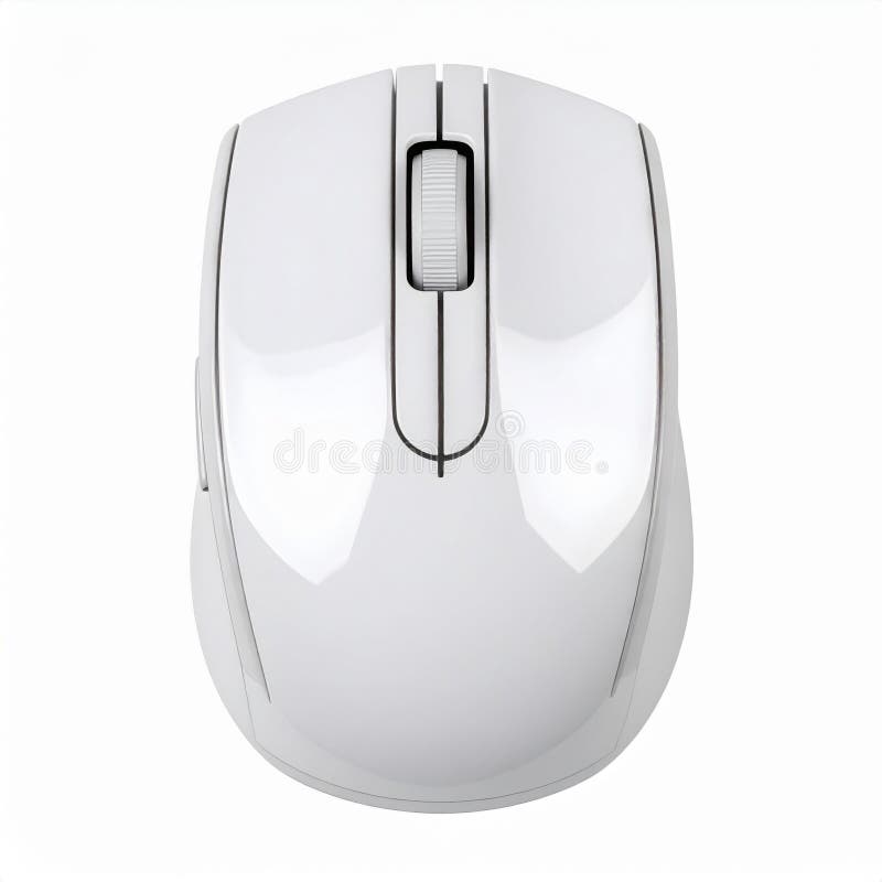 White Wireless Computer Mouse on White Background Stock Illustration ...