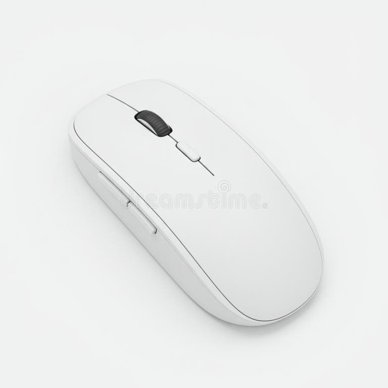 White Wireless Computer Mouse Featuring a Sleek, Ergonomic Design. the ...