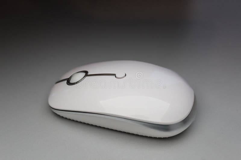 White Wireless Computer Mouse Isolated on Dramatic Technology Modern ...