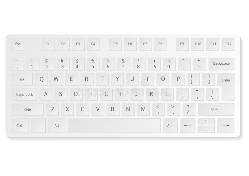 White Wireless Keyboard Top View Stock Vector - Illustration of ...