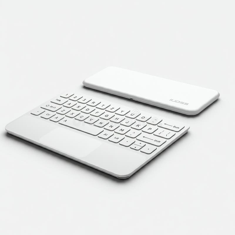 White Wireless Keyboard and Trackpad on a Smooth Surface. the Keyboard ...