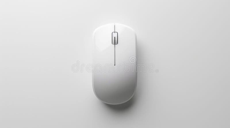 White Wireless Mouse on White Background. Generative Ai Stock ...