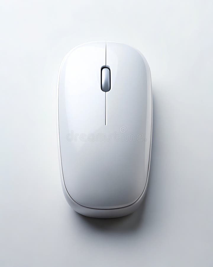 White Wireless Mouse Front View on Minimal Background Stock Image ...