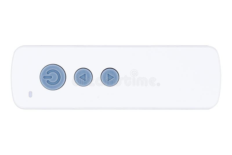 White Wireless Remote Control with Three Blue Buttons Isolated Stock ...