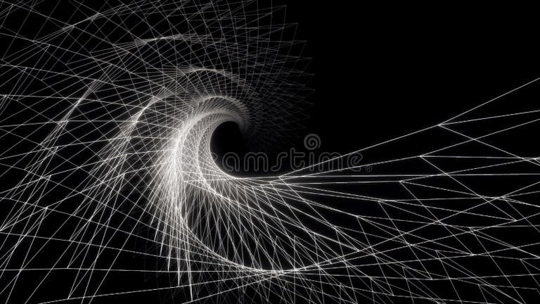 White Wires with Rays of Light Rotating. Animation of Dynamic Motion on ...