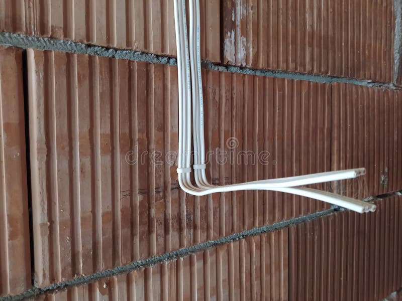White wires on wall photo stock photo. Image of wall - 235002792