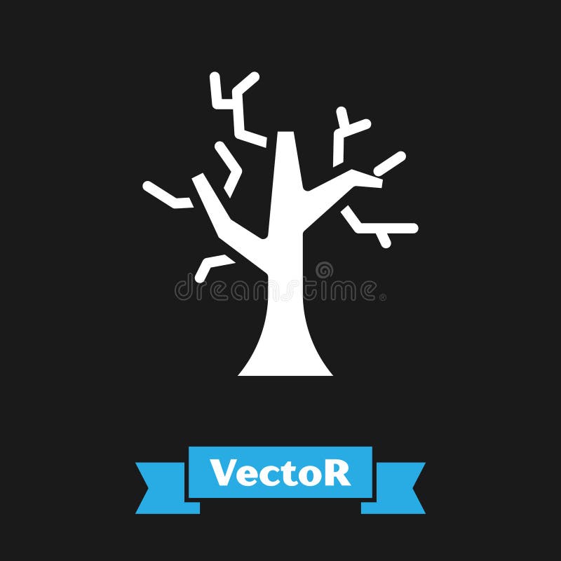 White Withered Tree Icon Isolated on White Background. Bare Tree. Dead ...