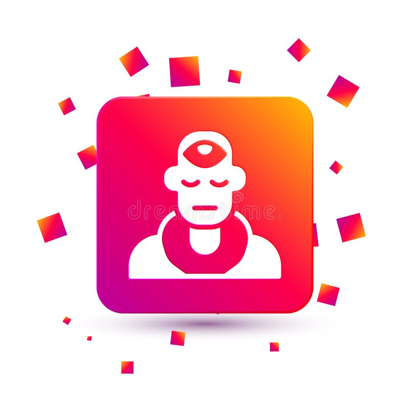 White Wizard Warlock Icon Isolated on White Background. Square Color ...