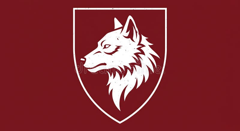 White Wolf Head Profile, Stylized with Sharp, Defined Lines, on a ...