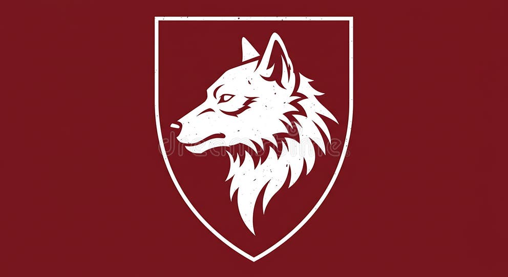 White Wolf Head Profile, Stylized with Sharp, Defined Lines, on a ...