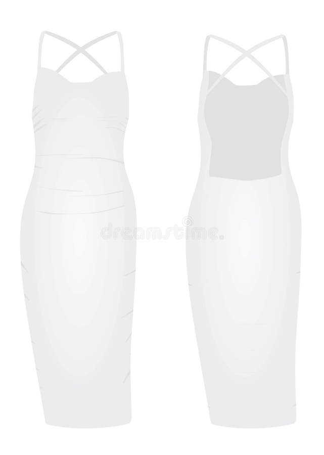 White woman dress stock vector. Illustration of mockup - 184033957