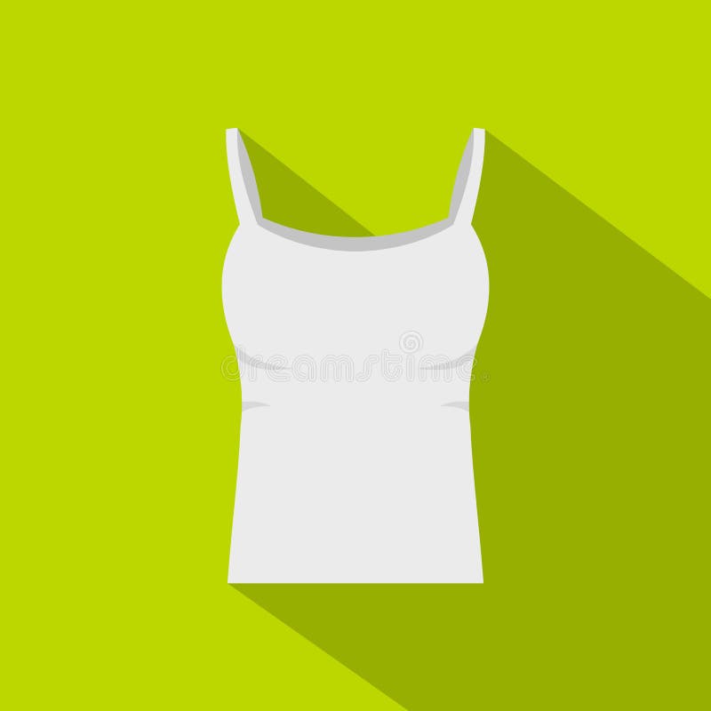 White Woman Tank Top Icon, Flat Style Stock Vector - Illustration of ...