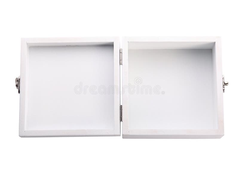White Wood Box Open of the Product Stock Image - Image of case, gift ...