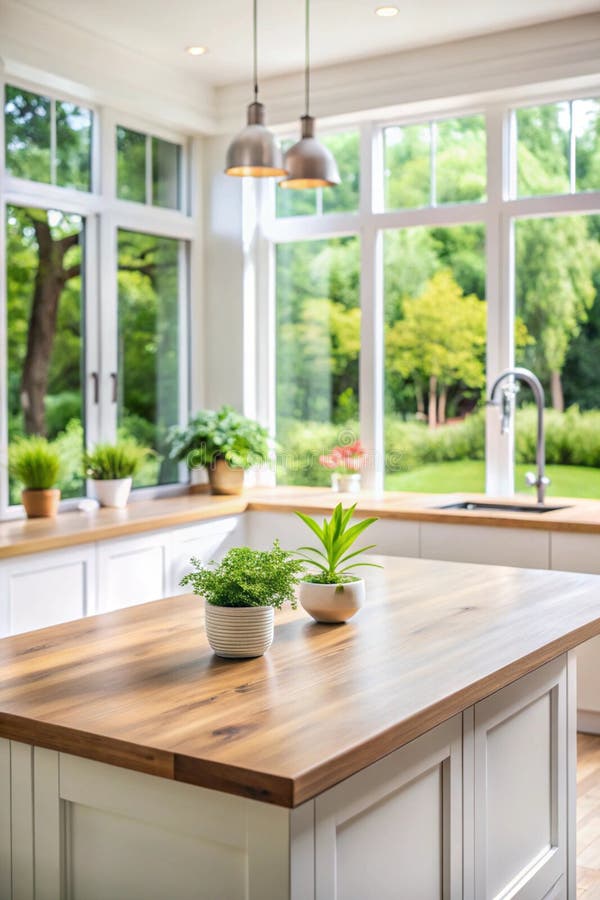 Wood Kitchen. Generated by AI Stock Illustration - Illustration of blur ...