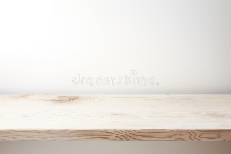 White Wood Tabletop on White Background. Generative AI Stock ...