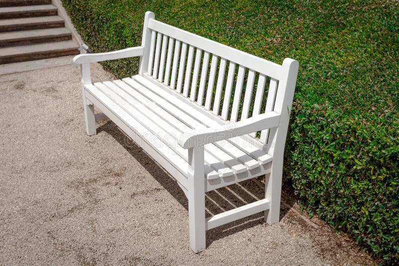 White wooden bench stock photo. Image of bench, wood - 51432074