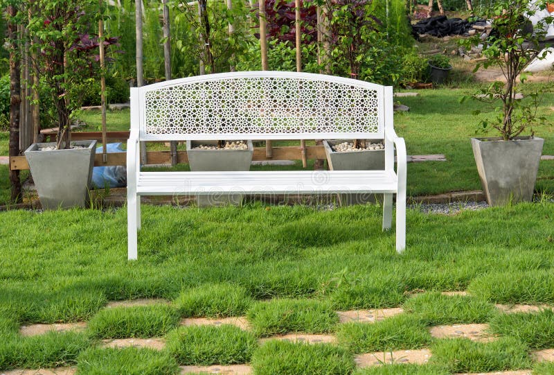 White Wooden Bench stock image. Image of empty, seat - 43804513