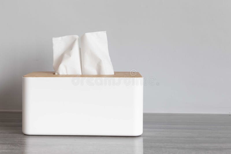 White Wooden Box for Tissue Paper Towels Stock Image - Image of ...