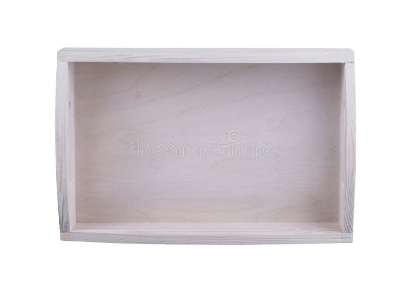 White Wooden Box Top View on a White Background Stock Image - Image of ...