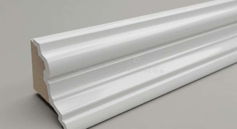 White Wooden Crown Molding Interior Design Element Stock Illustration ...