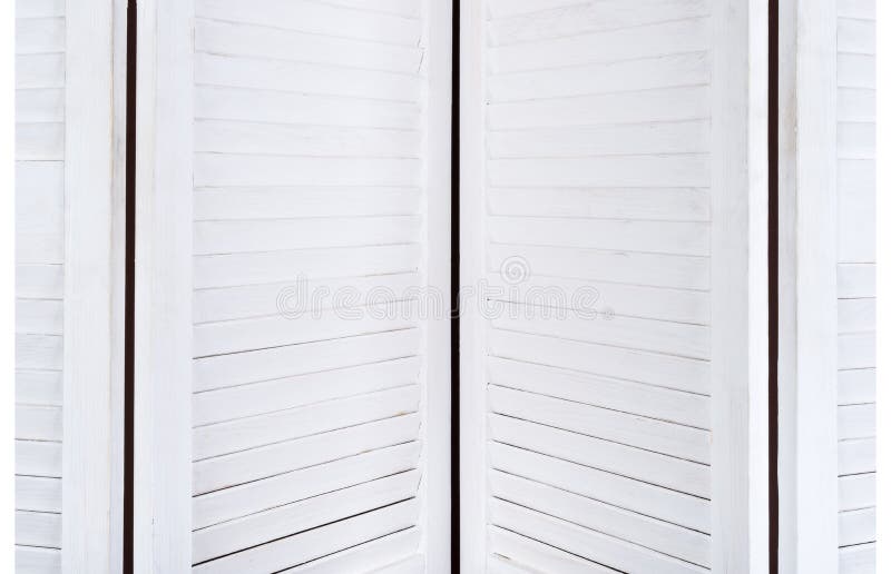 White Wooden Screen for Changing Clothes with a Texture for the ...