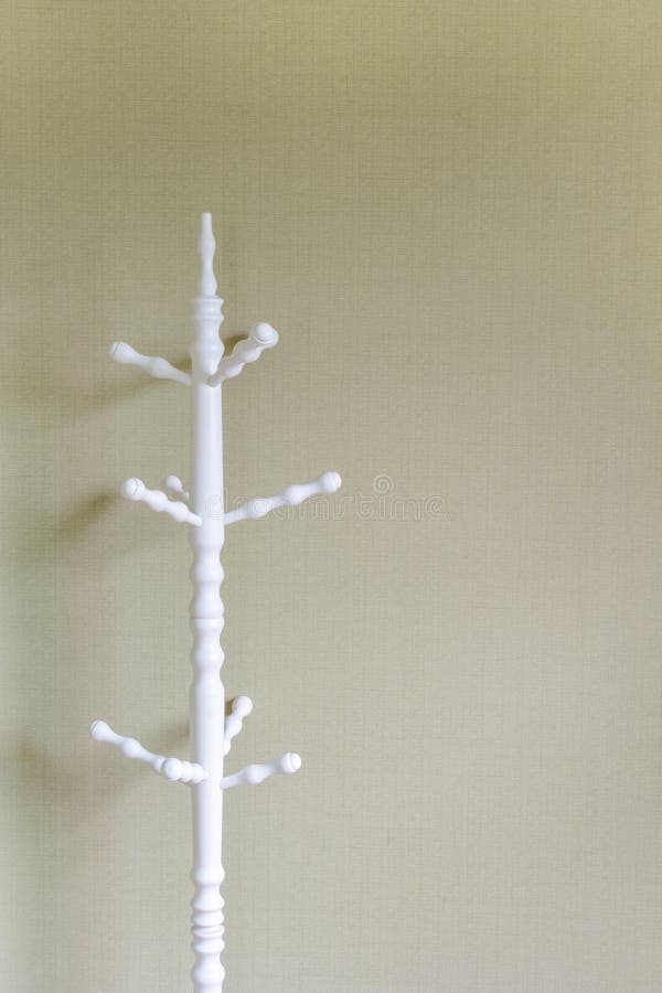 White Wooden Standing Cloth Rack Stock Photo - Image of entrance, color ...