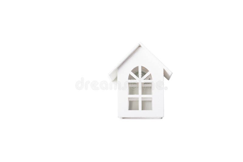White Wooden Toy House Isolated Stock Illustration - Illustration of ...