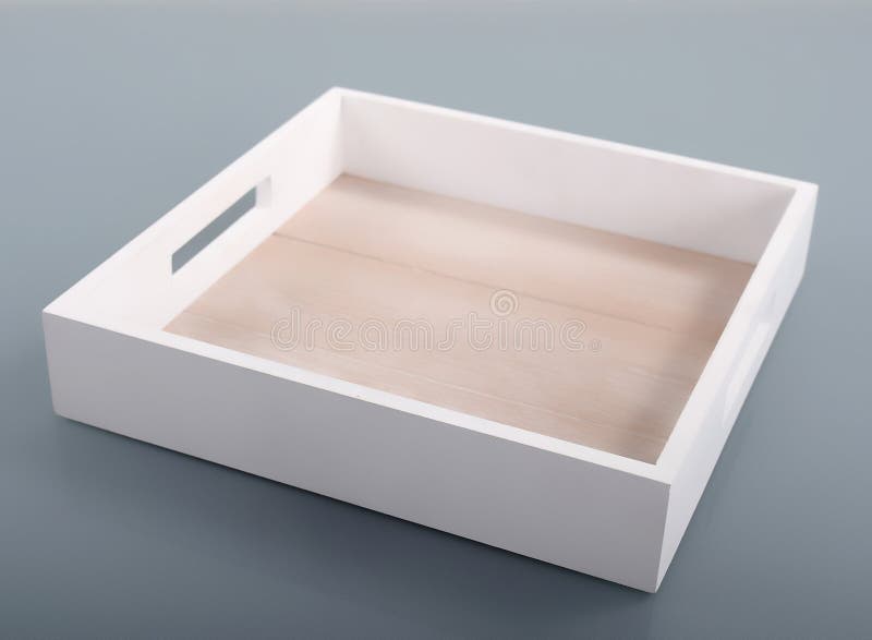White wooden tray stock image. Image of design, board - 87372109