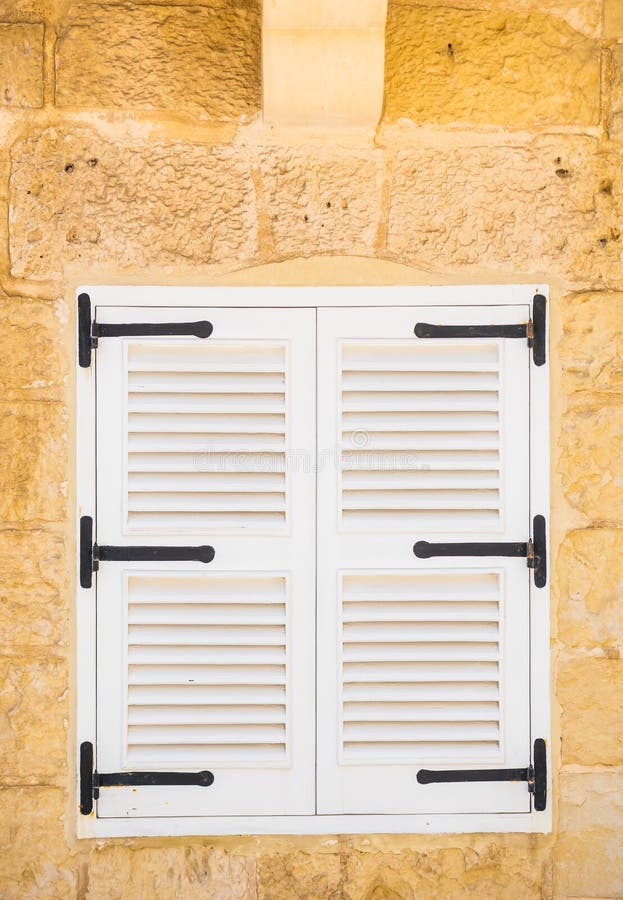 White Wooden Window Shutters Stock Image - Image of pattern, nail: 59596169