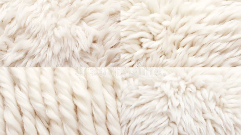 White Wool Texture Background Collection. Generative Ai Design Stock ...