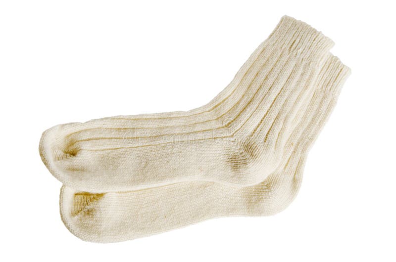 White Woolen Socks it is Isolated Stock Photo - Image of fluffy, clean ...