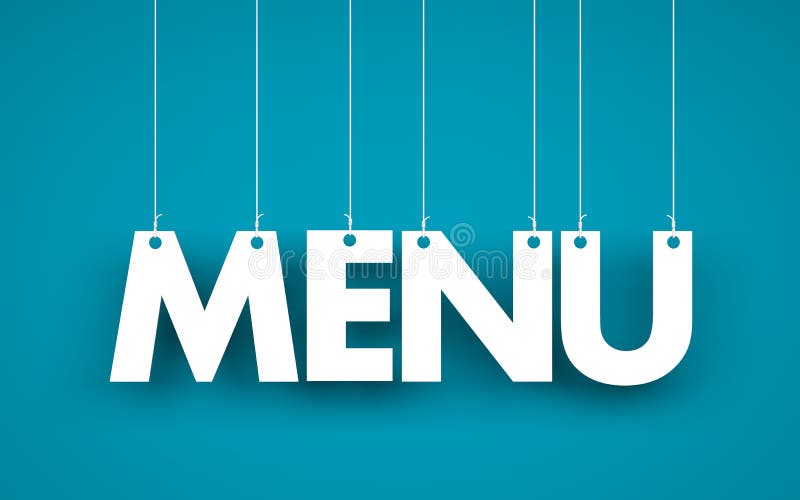 Set of Word Menu on White. Calligraphy Lettering Vector Illustration ...