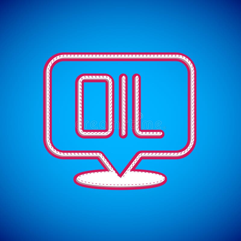 White Word Oil Icon Isolated on Blue Background. Vector Stock Vector ...