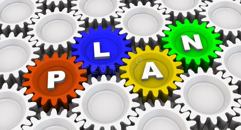 The Word PLAN is Collected from Puzzles Stock Illustration ...