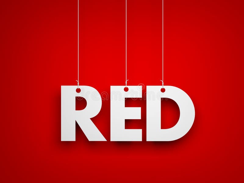 White Word RED on Red Background Stock Illustration - Illustration of ...