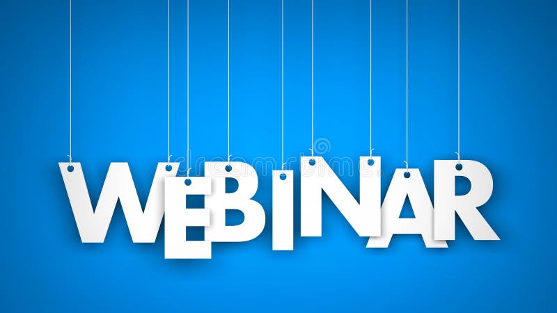 White Word Webinar on Blue Background. Webinar Illustration Stock ...
