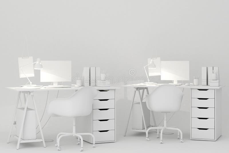 White Furniture on White Background Stock Illustration - Illustration ...