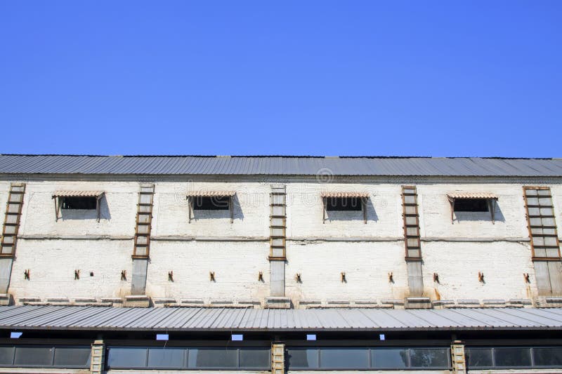 White Workshop Under Blue Sky Stock Image - Image of blue, buildings ...