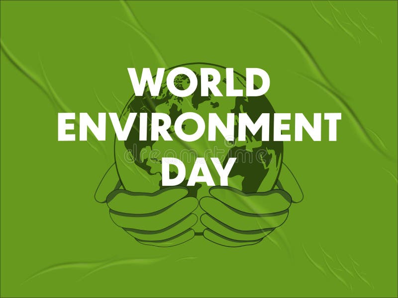 White World Environment Day Font with Hands Holding Earth Globe on ...