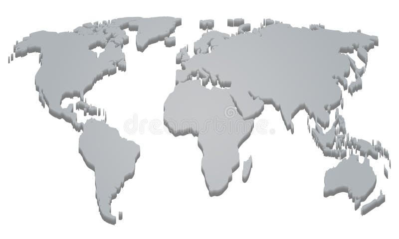 White World Map, Continents of the Planet - Vector Stock Vector ...
