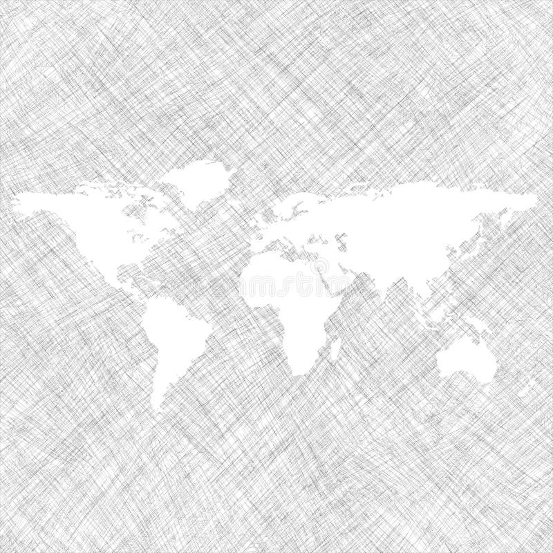 White World Map Isolated on Black Background Stock Vector ...
