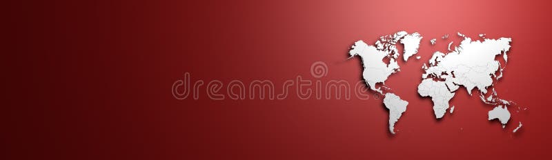 White World Map on Red Background Stock Illustration - Illustration of ...