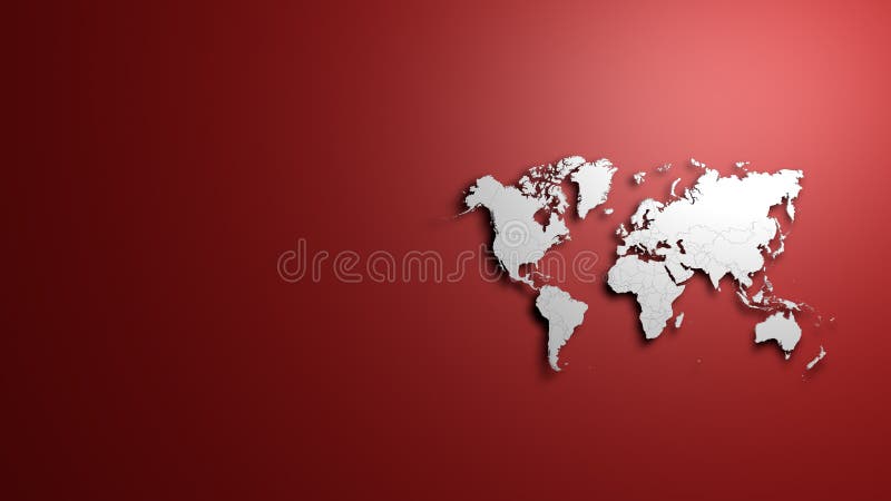 White World Map on Red Background Stock Illustration - Illustration of ...
