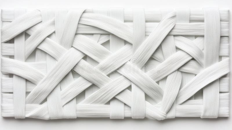A White Woven Textile with a Complex Pattern. Stock Photo - Image of ...