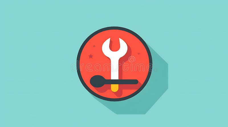 A White Wrench in a Red Circle Icon Design Stock Illustration ...