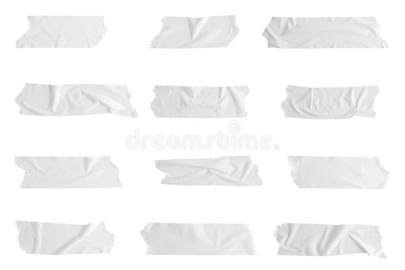 White Wrinkled Adhesive Tape Isolated on White Background. White Sticky ... White Wrinkled Adhesive Tape Isolated on White Background. White Sticky ...
