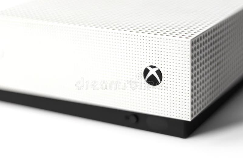 White Xbox One S Console on a White Background Close Up Editorial Stock ...
