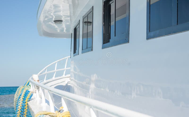 White yacht moving forward stock photo. Image of advanture - 84303672